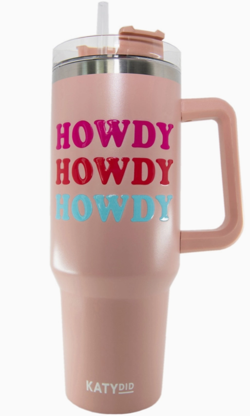 KatyDid Tumbler w/ Handle - Howdy – Dallas Wayne Boot Company