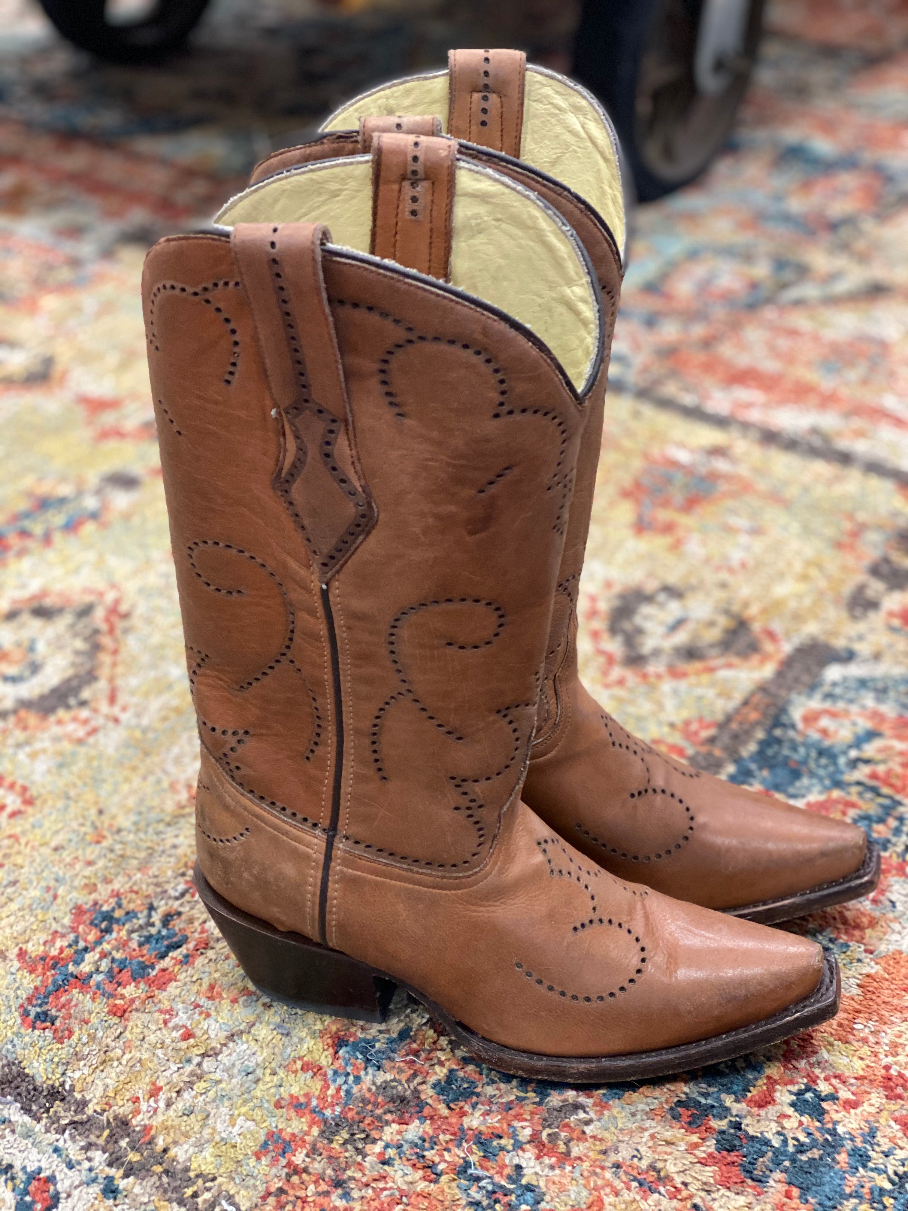 Corral Perforated Leather Western Boot | Dallas Wayne Boot Company