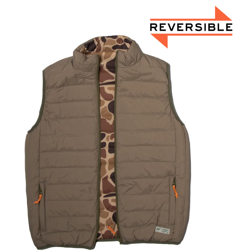 Youth Field Series Reversible Down Vest Olive | Dallas Wayne Boot Company