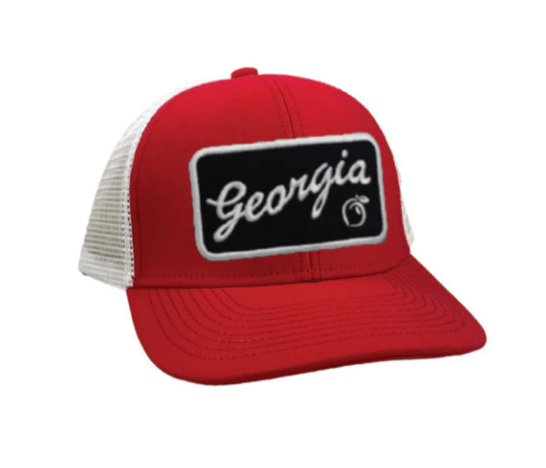 Georgia Script Trucker Hat - Red | Dallas Wayne Boot Company
